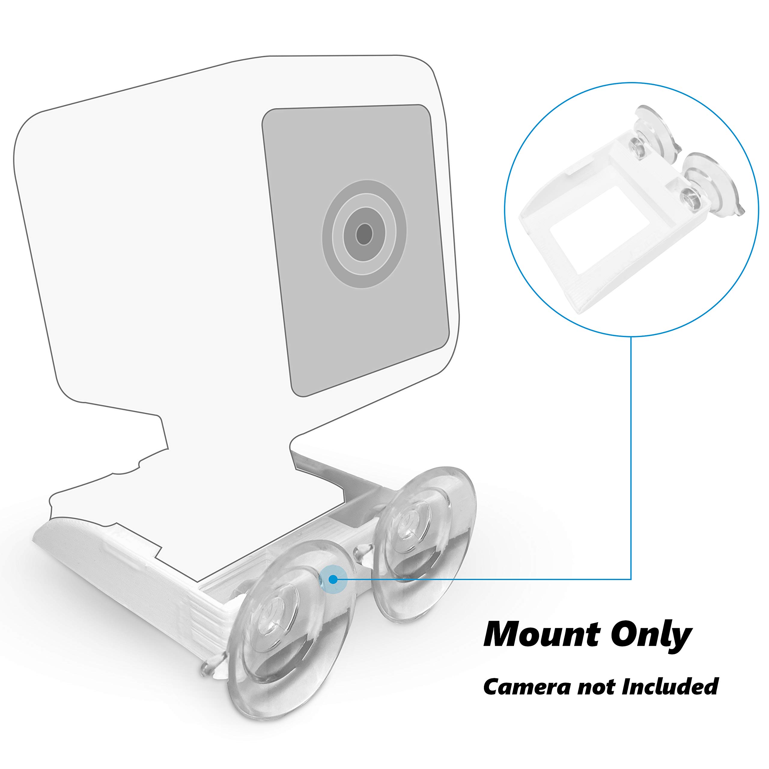 Blink Mini Compatible Secure Suction Mount Bracket with Dual Suction Cups Allows 360 Swivel – Affixes to Stainless Steel, Window Glass, Mirror and Smooth Surfaces (1 Mount)