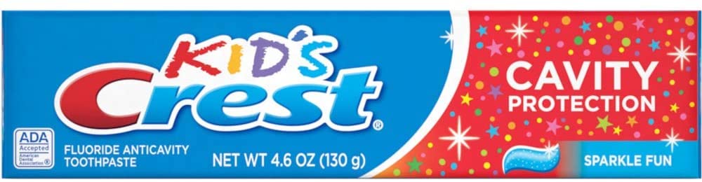 Crest Toothpaste for Kids, Cavity Protection Sparkle Fun 4.6 Ounces Each (Value Pack of 10)