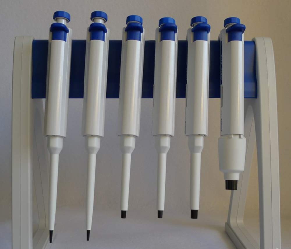 LINKTOR Lab Linear Pipettor Stand Rack, Hold Up 6 Micropipettes, Premium Engineering Plastic Polymer, Excellent Chemical Reagent Corrosion Resistance
