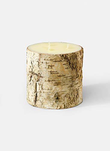 Serene Spaces Living Birch Bark Candle β Pillar Style Candle Brings Nature Indoors, Ideal for Weddings, Parties, Events, Restaurants, Home Decor, 6" in Diameter & 6" Tall