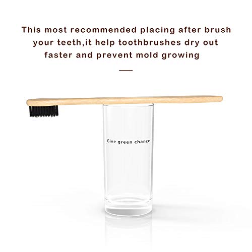 Virgin Forest Bamboo Toothbrushes, Eco Friendly BPA Free Soft Bristles Toothbrush, Biodegradable Natural Wooden Toothbrushes, Vegan Organic Bamboo Charcoal Tooth Brush for Sensitive Gums Set of 10