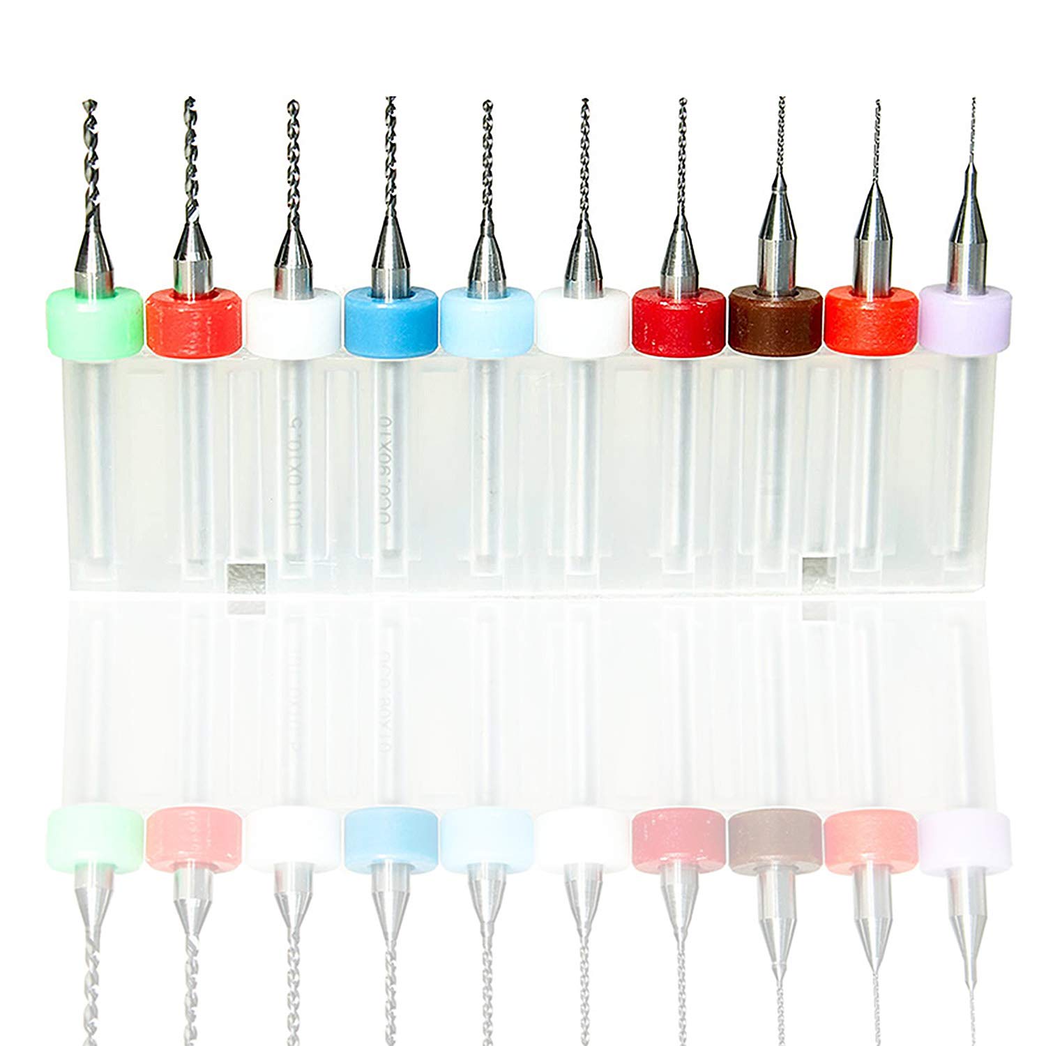 Micro Drill Bits - 10Pcs 0.3mm to 1.2 mm Tungsten Carbide PCB Print Circuit Board Tip Rotary Tool Jewelry CNC Engraving Drill Bits Set for PCB Circuit Board, Dremel PCB Jewelry Making (0.3-1.2mm)
