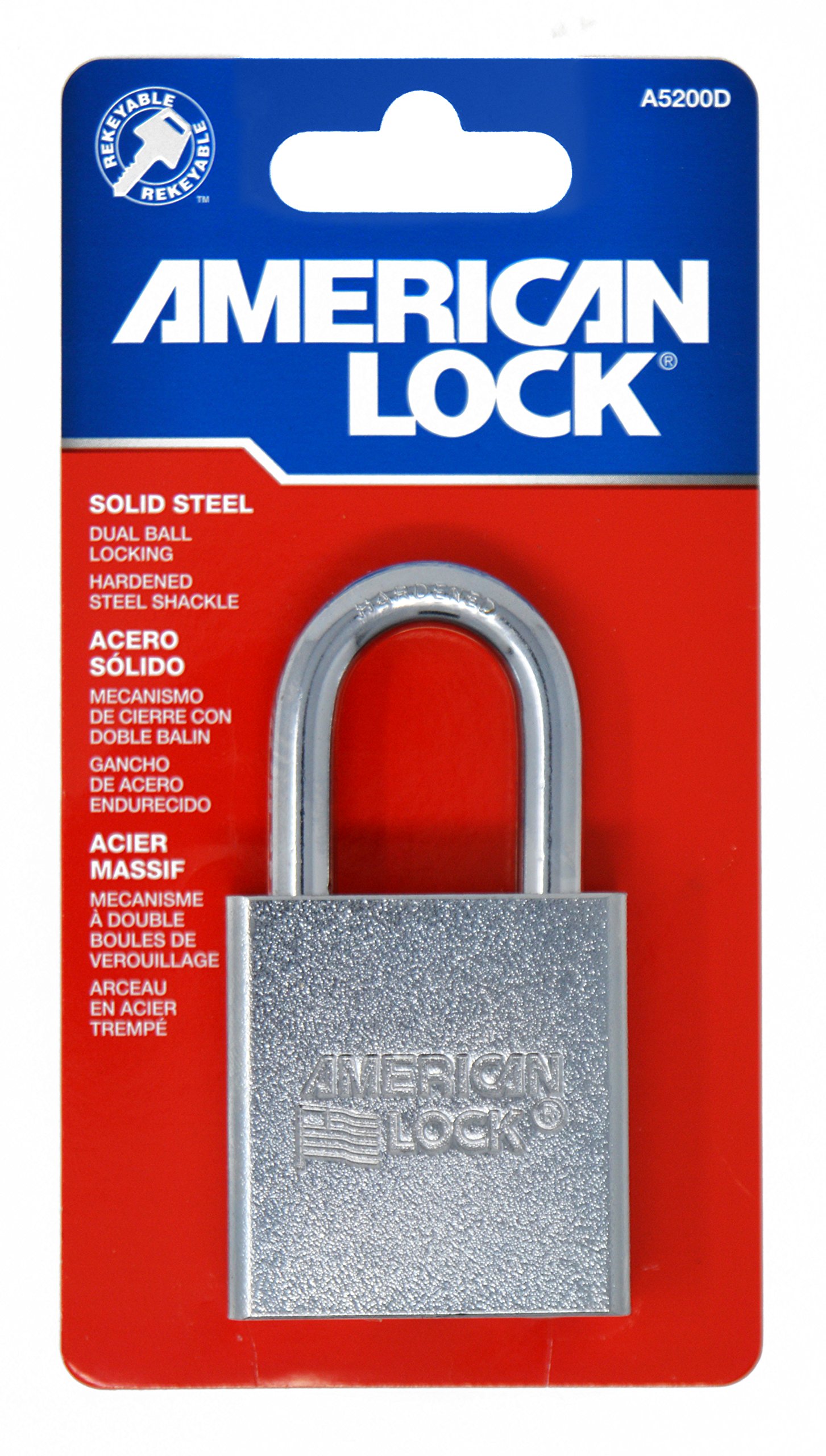 American Lock A5200D 1-3/4" Solid Body Steel Padlock