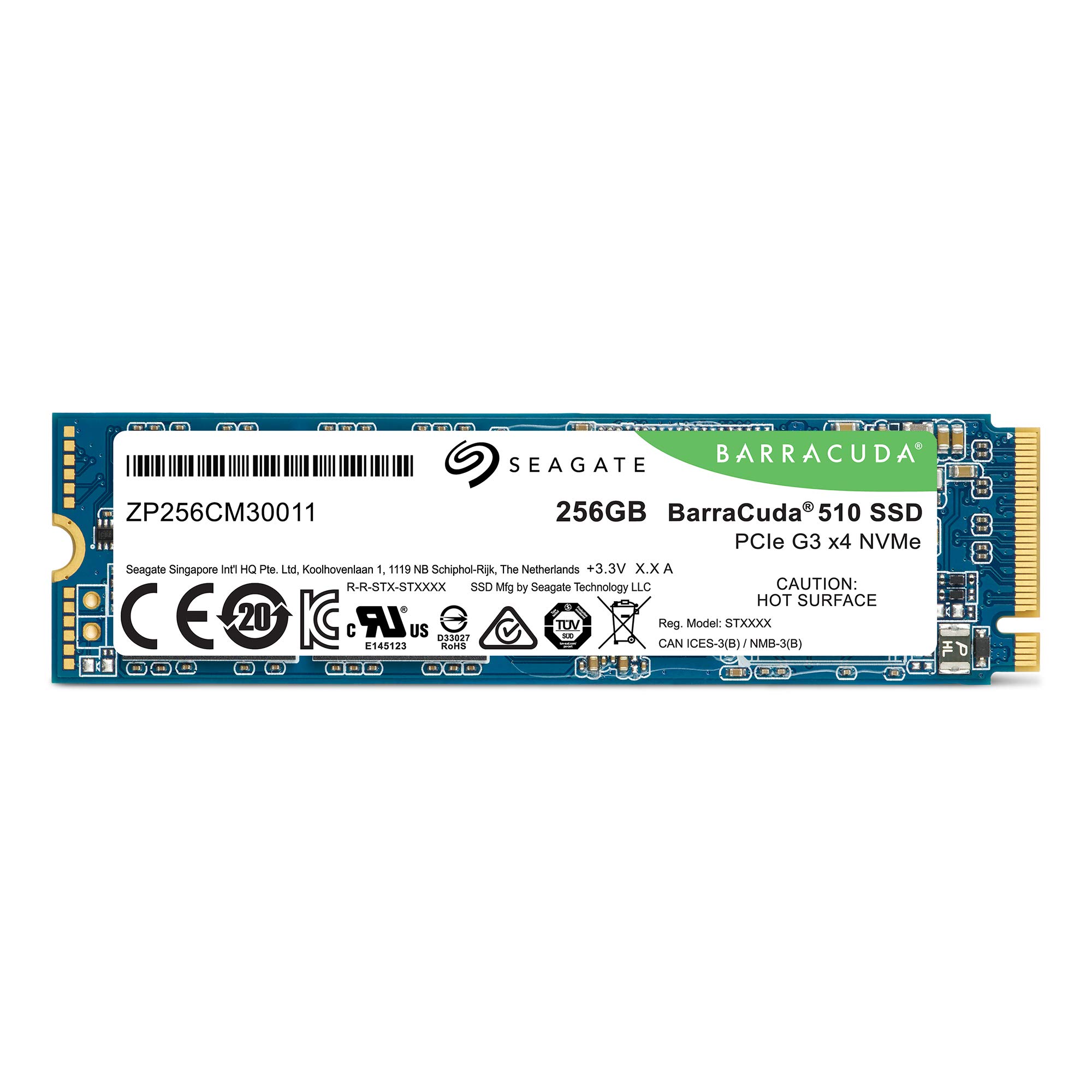 Seagate Barracuda 510 256GB SSD Internal Solid State Drive - PCIe Nvme 3D TLC NAND for Gaming PC Gaming Laptop Desktop (ZP256CM30041)