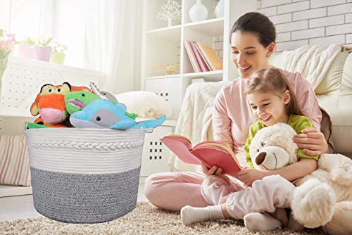 Cotton Rope Storage Basket - Decorative Woven Basket Great Basket for Blankets Basket, Large Laundry Basket, Living Room, Toy Storage, Toy Basket, Toy Bin, XXL 20βX13.5β