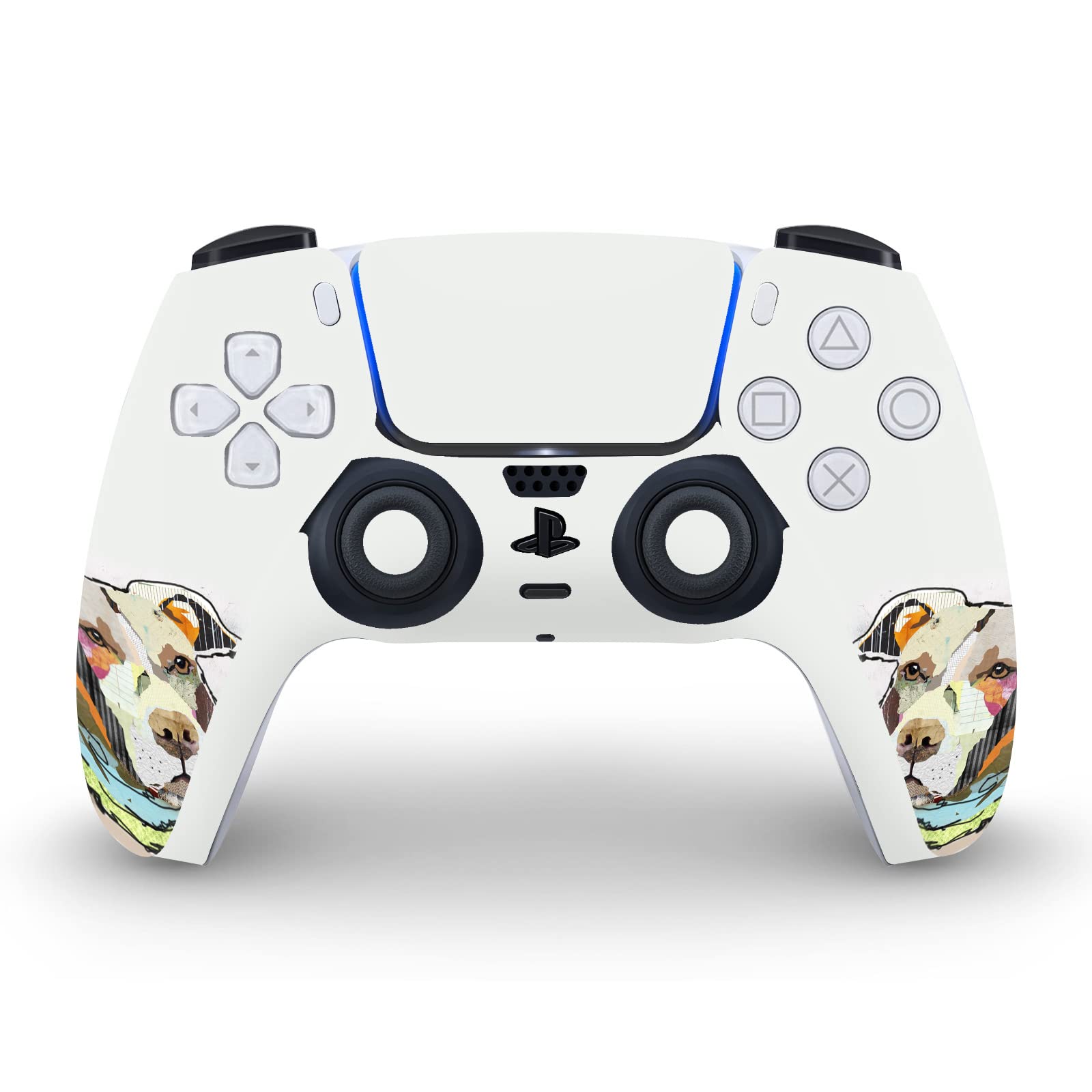 Head Case Designs Officially Licensed Michel Keck Pitbull Art Mix Vinyl Faceplate Sticker Gaming Skin Decal Cover Compatible With Sony PlayStation 5 PS5 Disc Edition Console & DualSense Controller