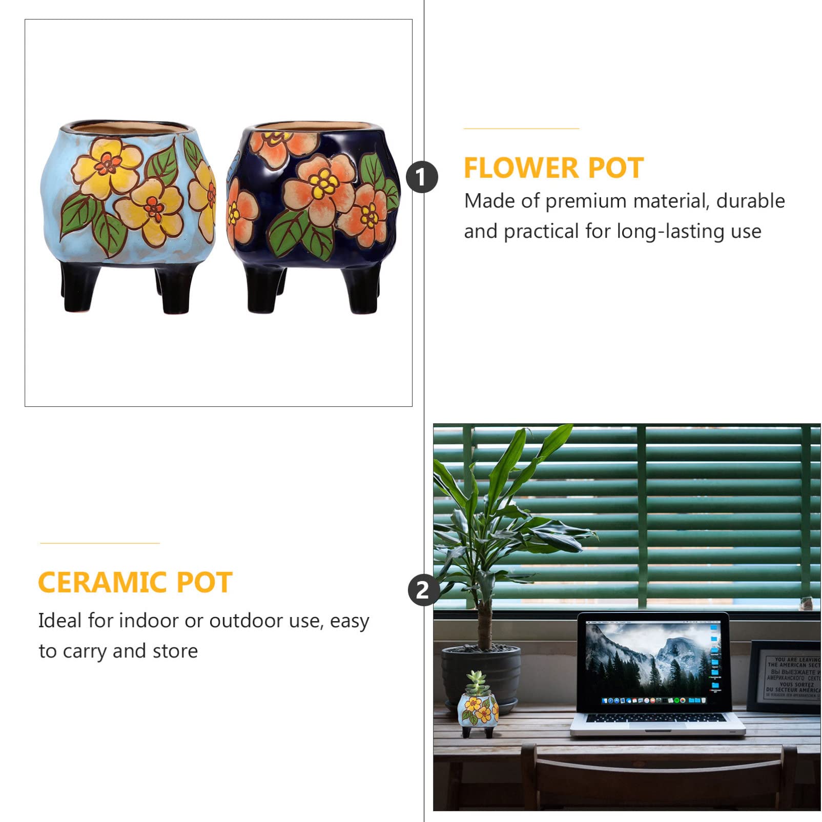 6pcs Hand Plant Planting Base Indoor Random Bonsai Decoration Home Decorative Pots Office Decor Gardening Pot Small Vase Flower Painted for Cactus Containers