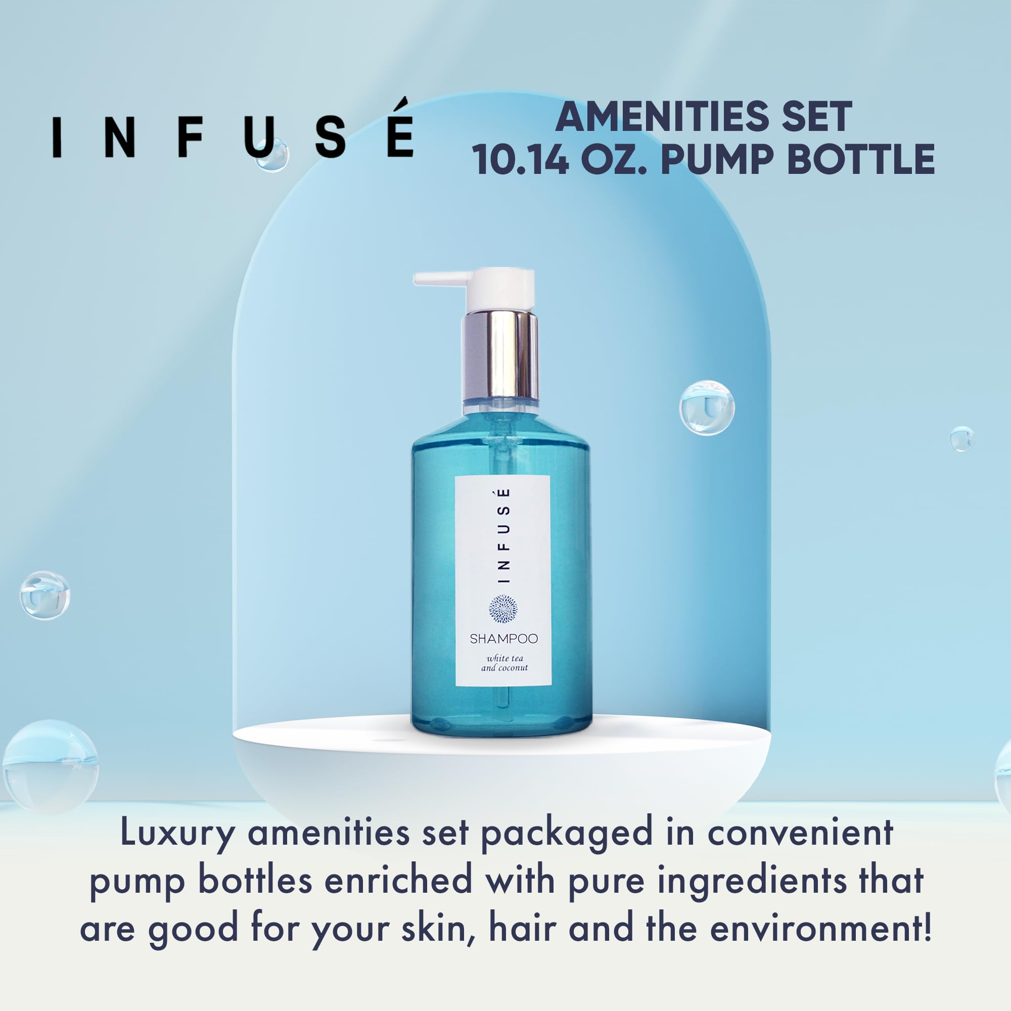 Terra Pure Infuse Shampoo, Retail Size Hotel Amenities, 10.14 oz. (Single)