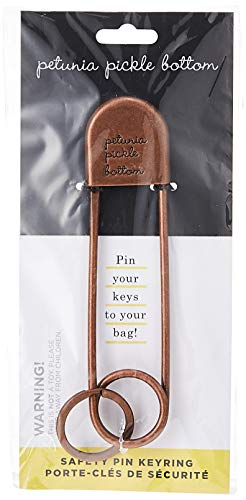 Petunia Pickle Bottom Safety Pin Keychain - Antique Copper