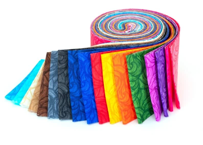 34 Pieces Fabric Cute, Beautiful 100% Cotton Fabric Quilting Strips, Cute 2.5 inch Band of Color Jelly Roll pre-Cut
