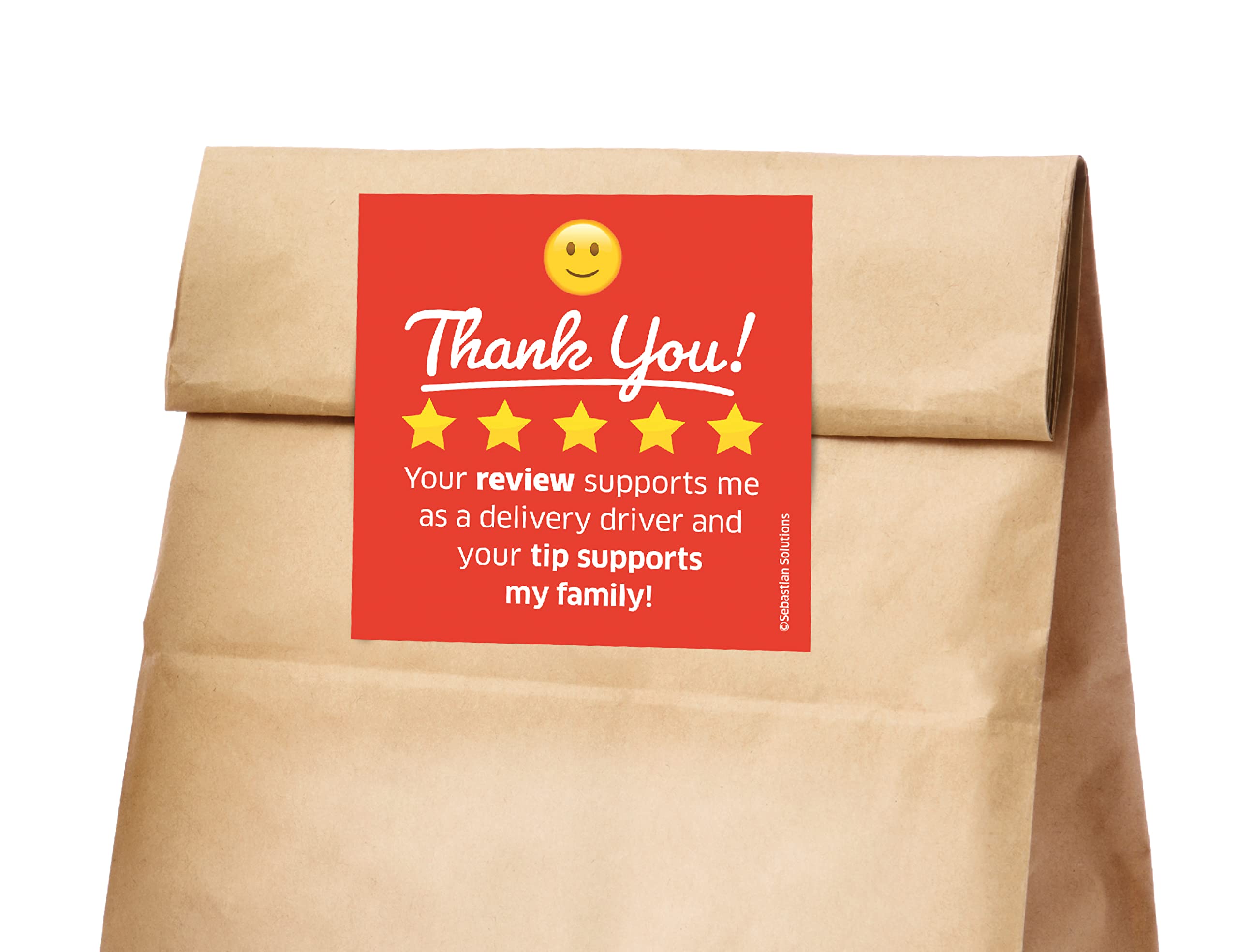 Delivery Driver Bag Seal Stickers – Get 5 Star Reviews and Bigger Tips – Local Delivery, Restaurant Delivery Accessories, Food Driver Accessories, On-Demand Delivery, Grocery Delivery (50)