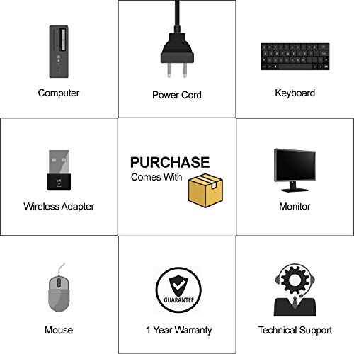 HP Elite Desktop Computer Package - Windows 10 Professional, Intel Quad Core i5 3.2GHz, 8GB RAM, 500GB HDD, 22inch LCD Monitor, Keyboard, Mouse, WiFi (Renewed)
