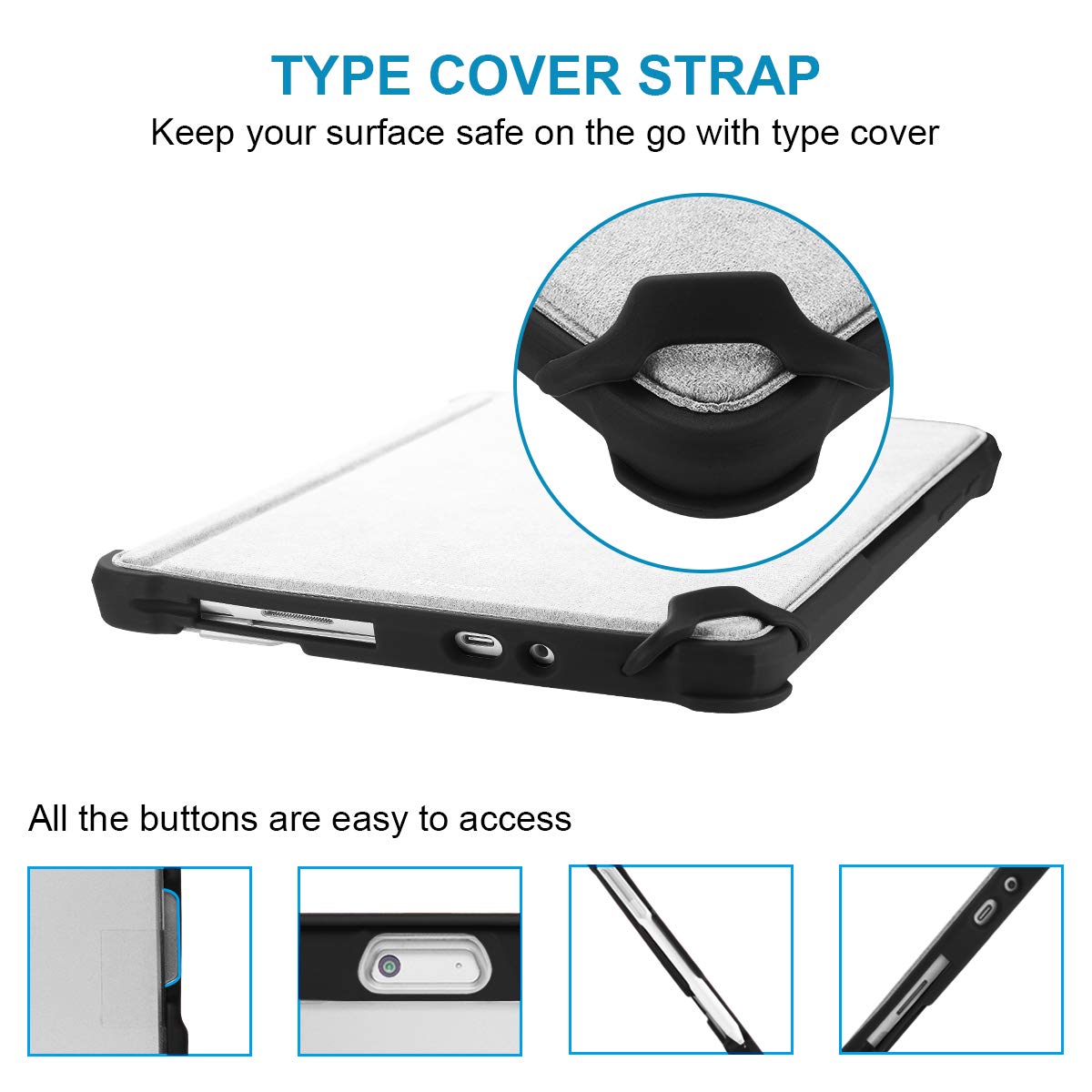 Youtec for Surface Go 3 Case Surface Go 2 Case, Surface Go Case, Shockproof Rugged Folio Surface Go 3/ Go 2/ Go Protective Case Cover Compatible with Microsoft Surface Go 2/ Go 3/ Go 10 inch Tablet