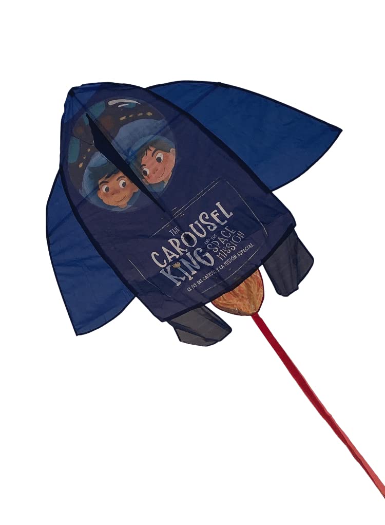 Cielito Lindo Books Large Rocket Kite for Kids and Adults | Best Beach Kite Easy to Fly for Outdoor Games and Activities | Best Sports and Recreation, Exercise and Enjoy Time with Family, Navy Blue