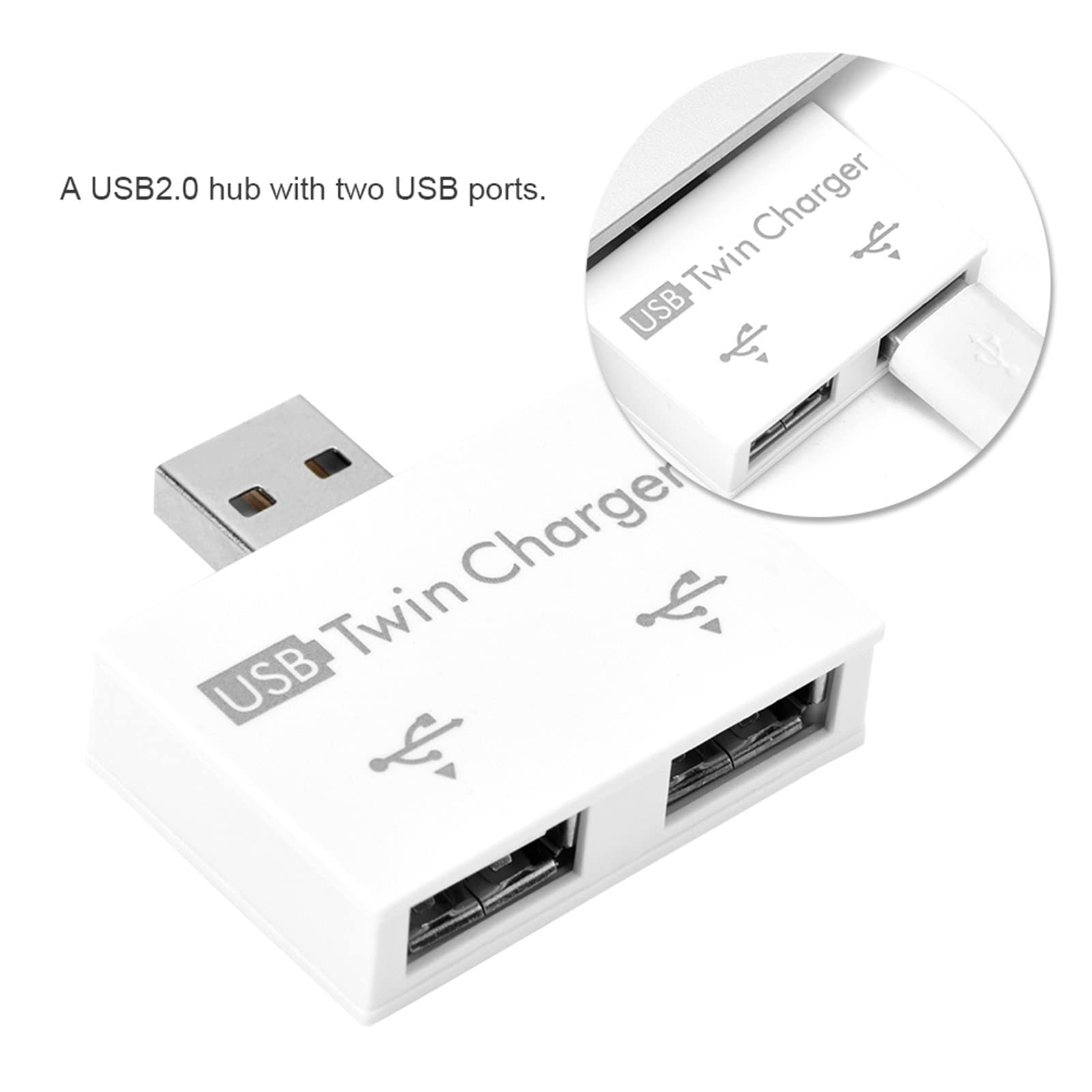 USB2.0 Hub Adapter, DC 5V USB2.0 Male to 2-Port USB Dual Splitter Converter Kit