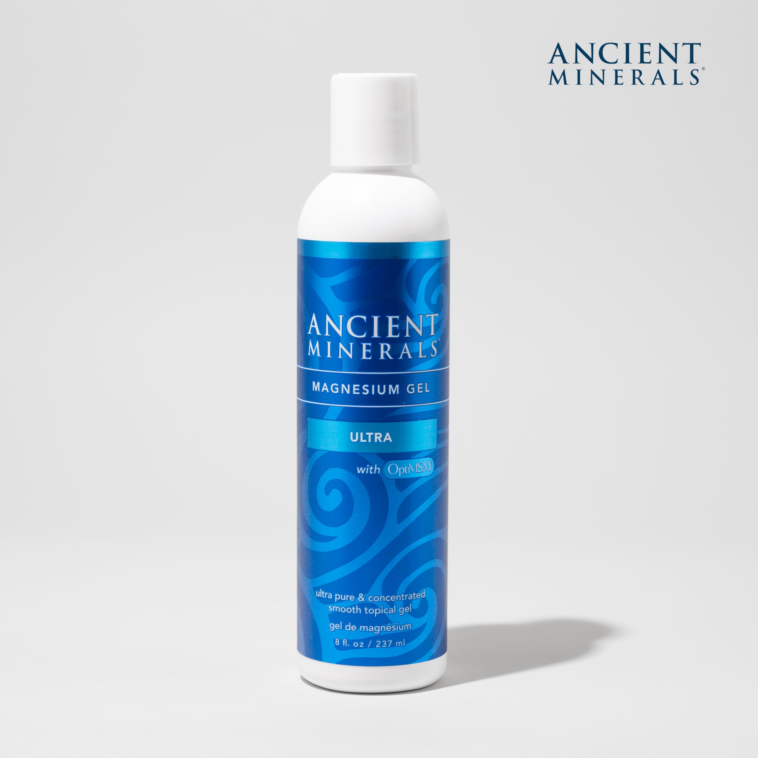 Ancient Minerals Magnesium Gel Ultra with OptiMSM and Aloe Vera - Topical Magnesium Gel Formula with MSM Best Used for Massage and Topical Application (8oz)