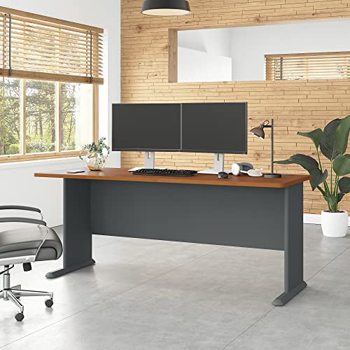 Bush Business Furniture WC57472 Series A 72W Desk in Natural Cherry and Slate
