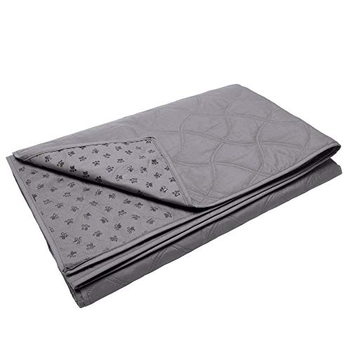 Furhaven Waterproof & Non-Slip Full Size Mattress Cover Protector for Dogs & Cats, Washable, For Beds, Couches, & Car Seats - Quilted Twill Blanket Mattress Cover - Gray, Medium/Full Size