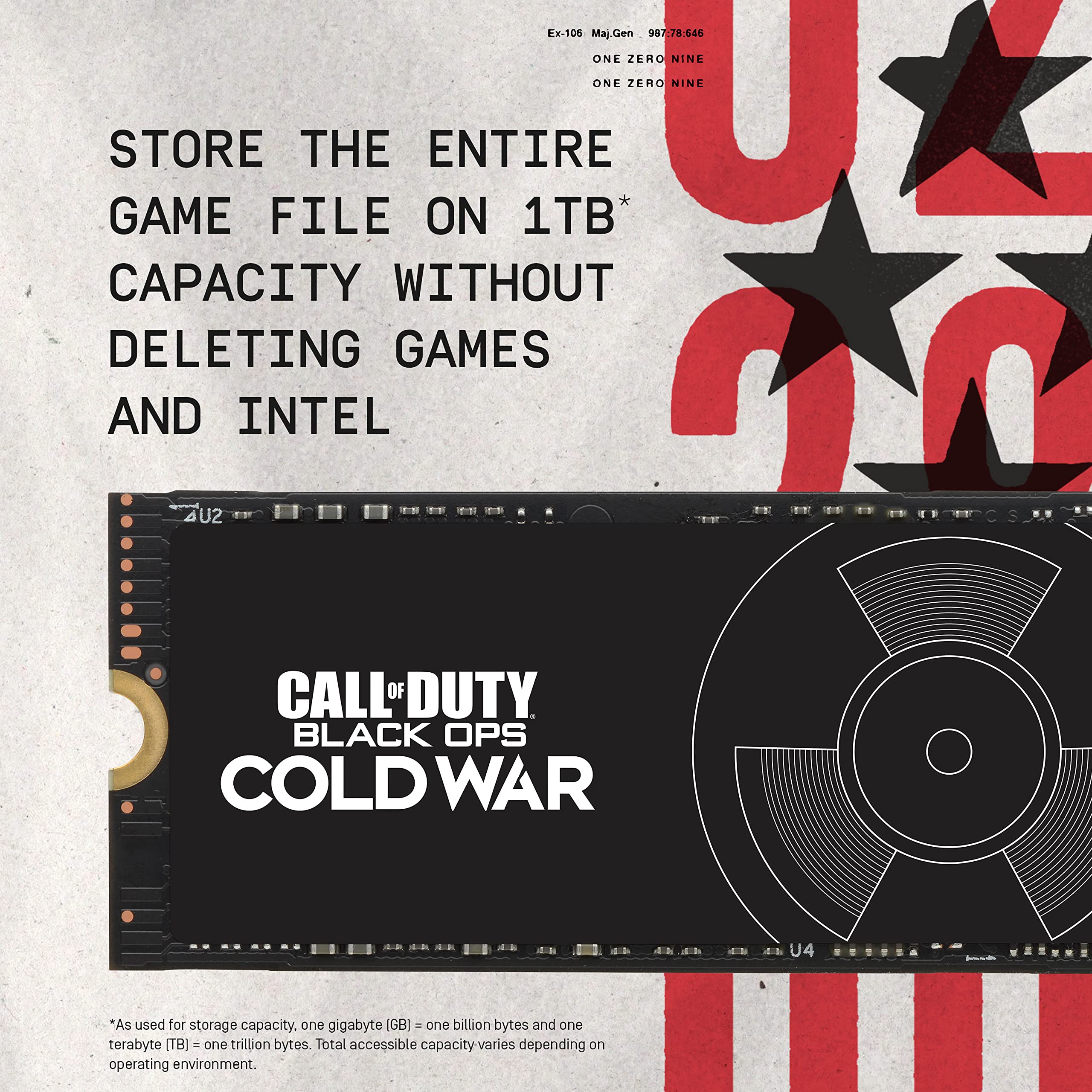 WD_BLACK 1TB SN850 Game Drive Call of Duty Special Edition: Black Ops Cold War, Internal NVMe M.2 PCIe Gen4 SSD - WDBB2F0010BNC-WRSN