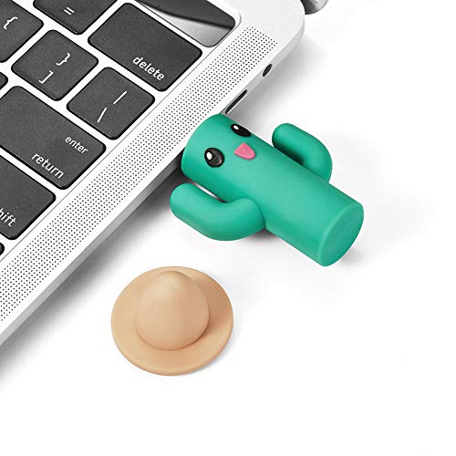 USB Flash Drives, 8GB / 16GB / 32GB / 64GB Waterproof Cute Silicone USB 2.0 USB Memory Stick Data Storage Pendrive Thumb Drives (32GB, Cactus)