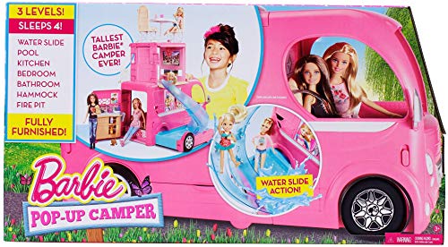 Barbie Pop-Up Camper Transforms into 3-Story Play Set with Pool!