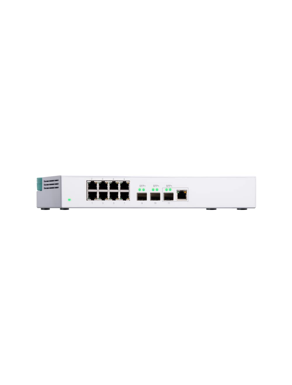 QNAP QSW-308-1C 10GbE Switch, with 3-Port 10G SFP+ (One 10GbE SFP+/RJ45 Combo Port) and 8-Port Gigabit Unmanaged Switch