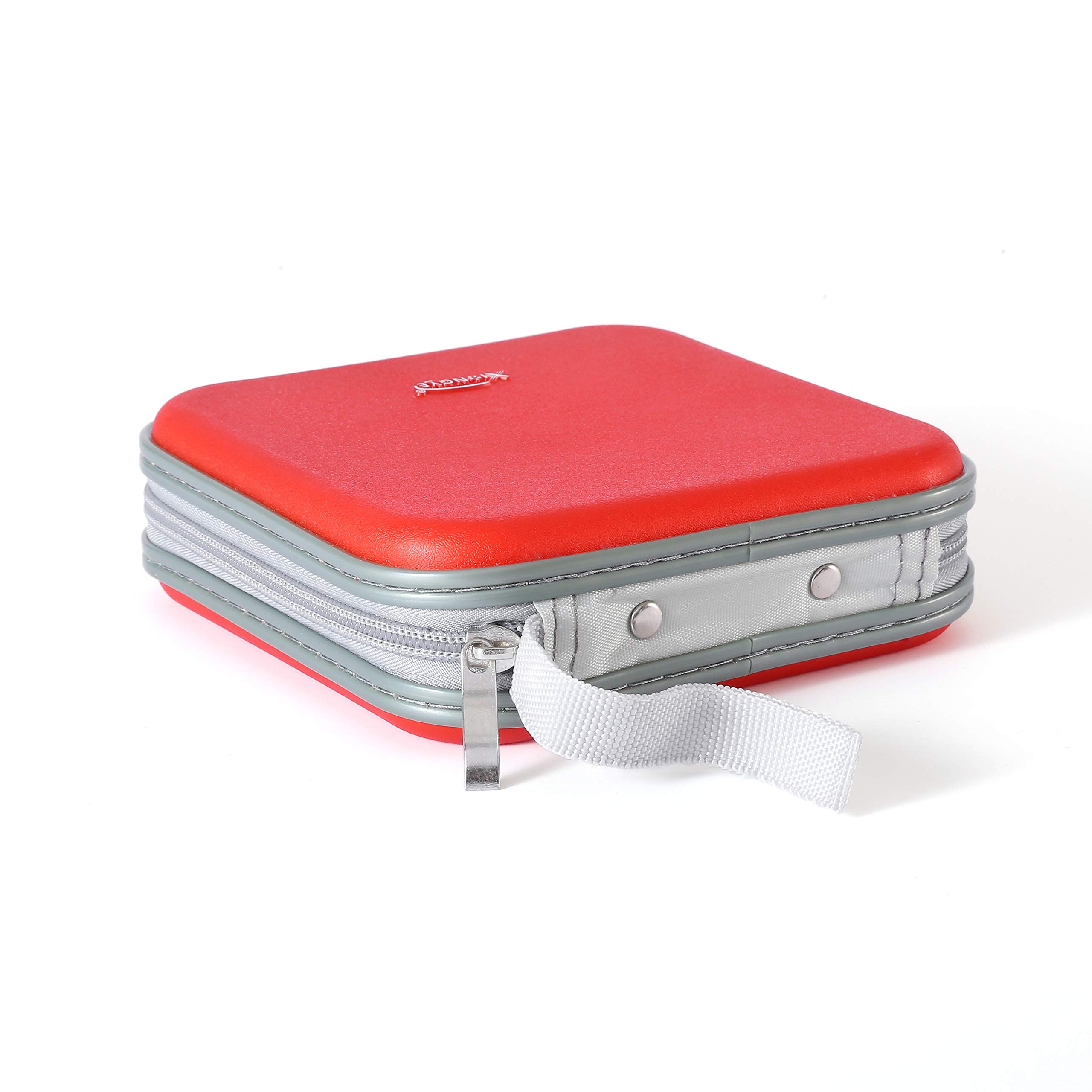 36 Capacity CD Case, Hard CD/DVD Case Holder Durable DVD/CD Storage for Car Kids DVD Collection Reliable case to Hold Your Old CDs Red