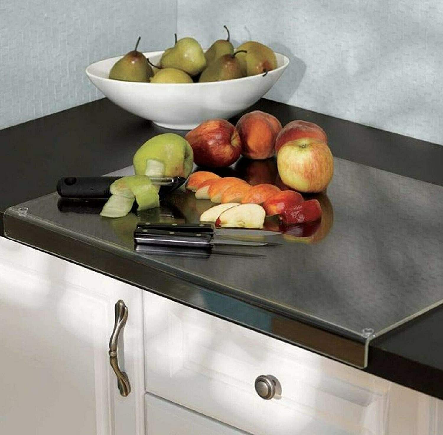 Acrylic Cutting Boards for Kitchen Counter, 2023 New Acrylic Anti-Slip Transparent Cutting Board with Lip for Counter Countertop Protector Home Restaurant, Cutting Boards For Kitchen Counter