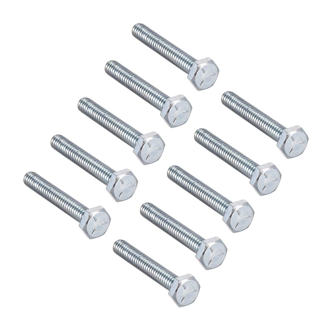 uxcell Hex Head Screw Bolts Carbon Steel 1/4"-20x1-3/4" Fastener Grade 5 UNC 10pcs