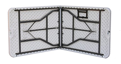 Correll CP3072FM Light Weight Blow Molded Fold in Half Table, For Easy Transportation, Rectangular, 30"x72", Gray Granite