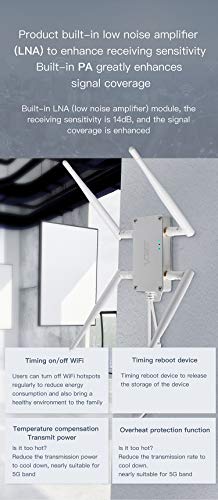 VONETS VBG1200 Industrial Mini Dual Band 2.4GHz/5GHz WiFi Bridge/Router/WiFi to Ethernet Adapter/AC1200 WiFi Signal Range Extender 1 RJ45 Male (10/100Mbps) USB/DC Powered for DVR IP Camera AGV