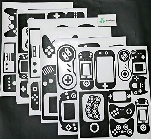 Children Room Art Games Wall Sticker 50pcs/Set Gamepad Game Console Vinyl Decor Stickers for Boys Bedroom Gaming Wall Decal Bedroom Removablr Murals AM108 (Black)