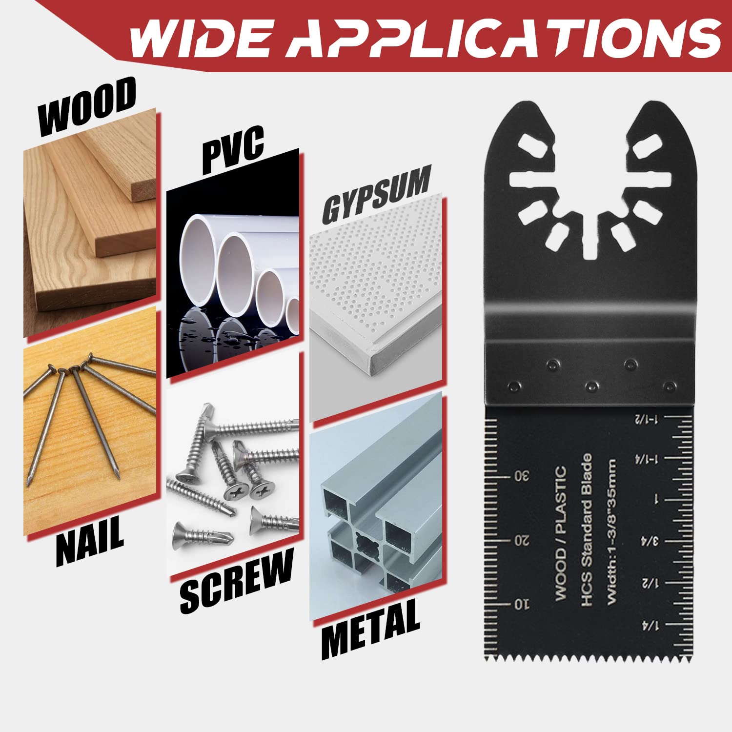 Adust 110 Wood Multitool Blades Kit Multi Tools Blades Oscillating Saw Blades Fit Dewalt Tools Ryobi Bosch Ridgid Milwaukee Rockwell Fein Multimaster Craftsman Oscillating Tool Blades (110)