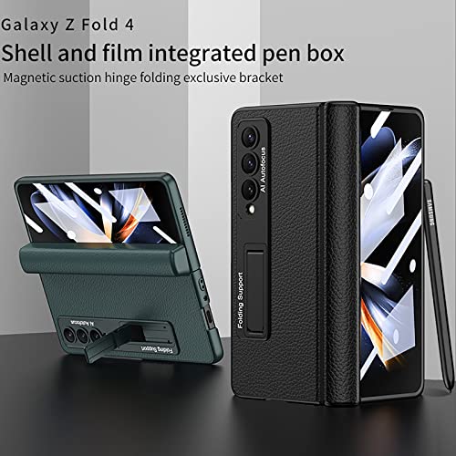 BRAND SET π π
π¨π₯π π πππ¬π, Plain Leather Material Galaxy Z Fold 4 Case with S Pen Holder and Kickstand, All-Inclusive Hinged Phone Case&Cover Suitable for Samsung Galaxy Fold 4 Series(txw)