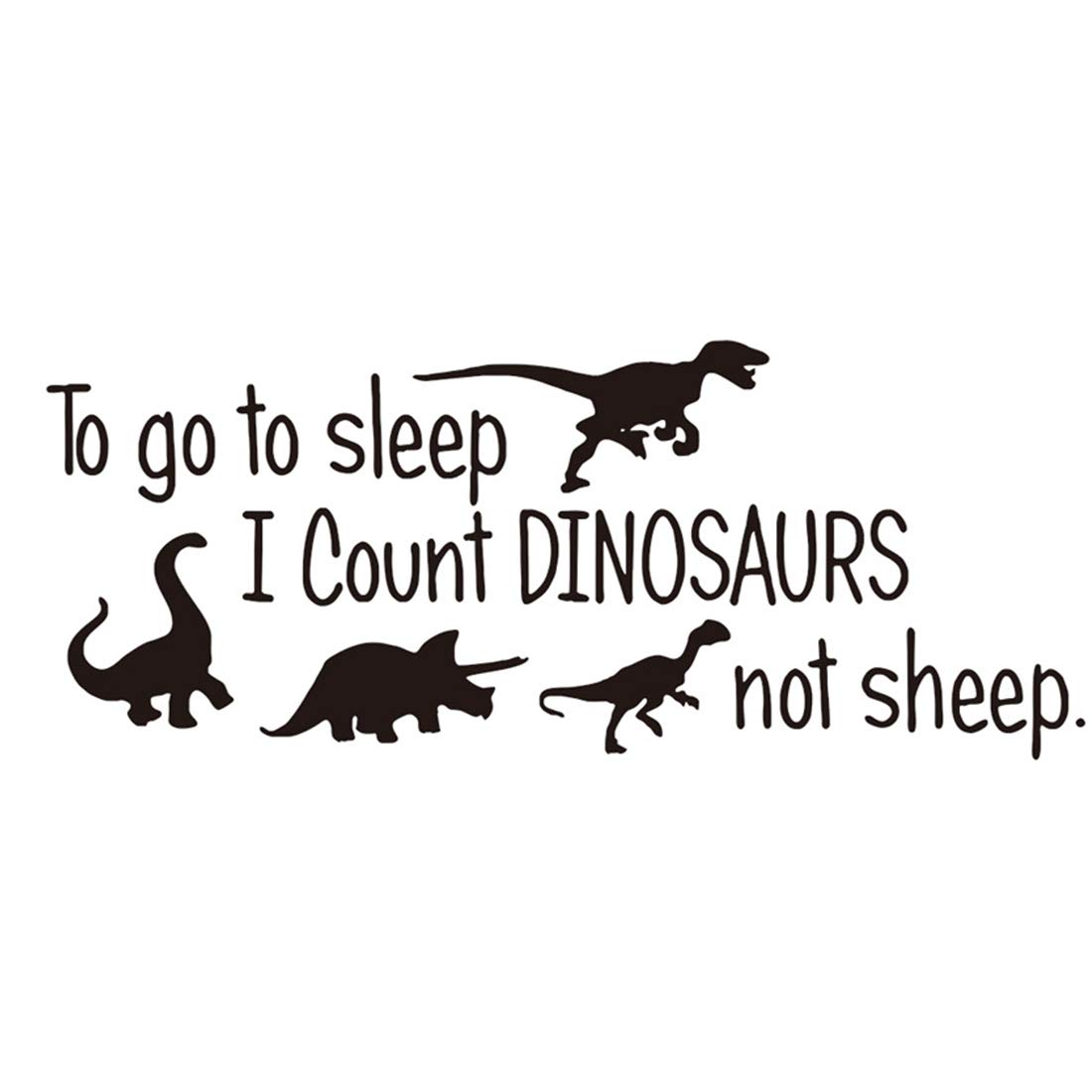Cute Dinosaurs Bedroom Wall Sticker Wall Decals Kids Room Nursery Room Peel & Stick Cartoon Wall Art Home Decor Stickers to Go to Sleep I Count Dinosaurs Not Sheep