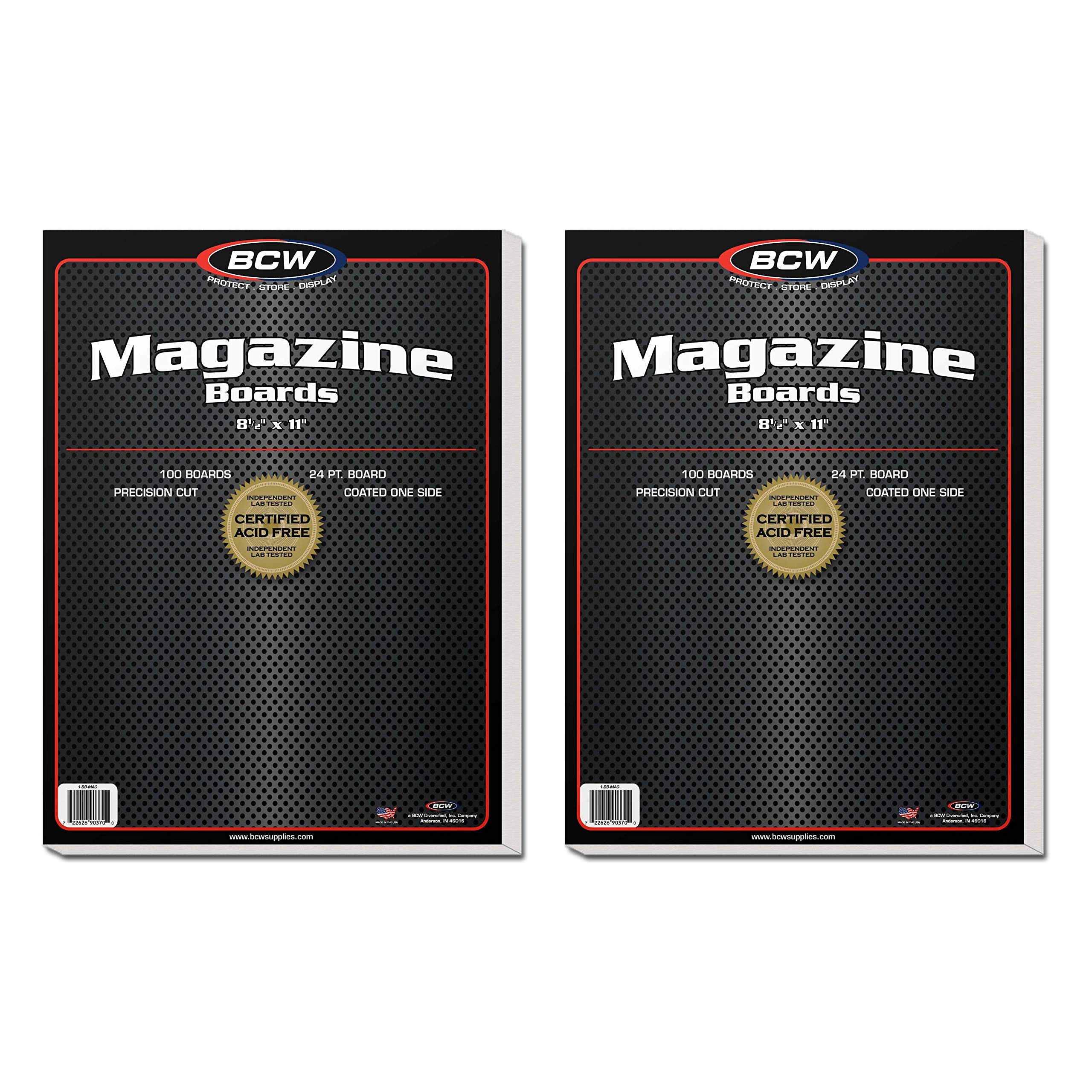 BCW Magazine Backing Boards (8.5 x 11 Inches) - 2 Pack (200 Total) | 24-Point Solid Bleached Sulfate with Calcium Carbonate Coating | Protective Sheets for Collectible Magazine Protection