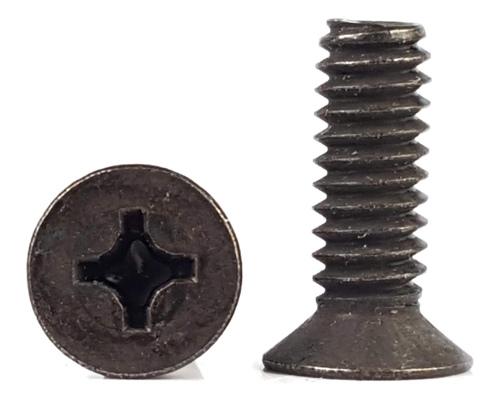 Phillips Flat Head Machine Screws 100 Degree Taper Black Oxide - #10-24 x 1" Qty 100