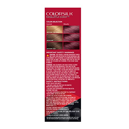 Revlon Permanent Hair Color, Permanent Red Hair Dye, Colorsilk with 100% Gray Coverage, Ammonia-Free, Keratin and Amino Acids, Red Shades (Pack of 3)