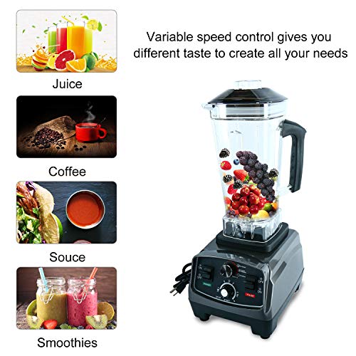 Homend 1400 Watt Commercial Blender, Professional Kitchen Juicer Blenders for Drinks and Smoothies with 67oz BPA-Free Pitcher,Commercial Heavy Duty Blender Food Processor Combo for Soups,Nuts & Batter