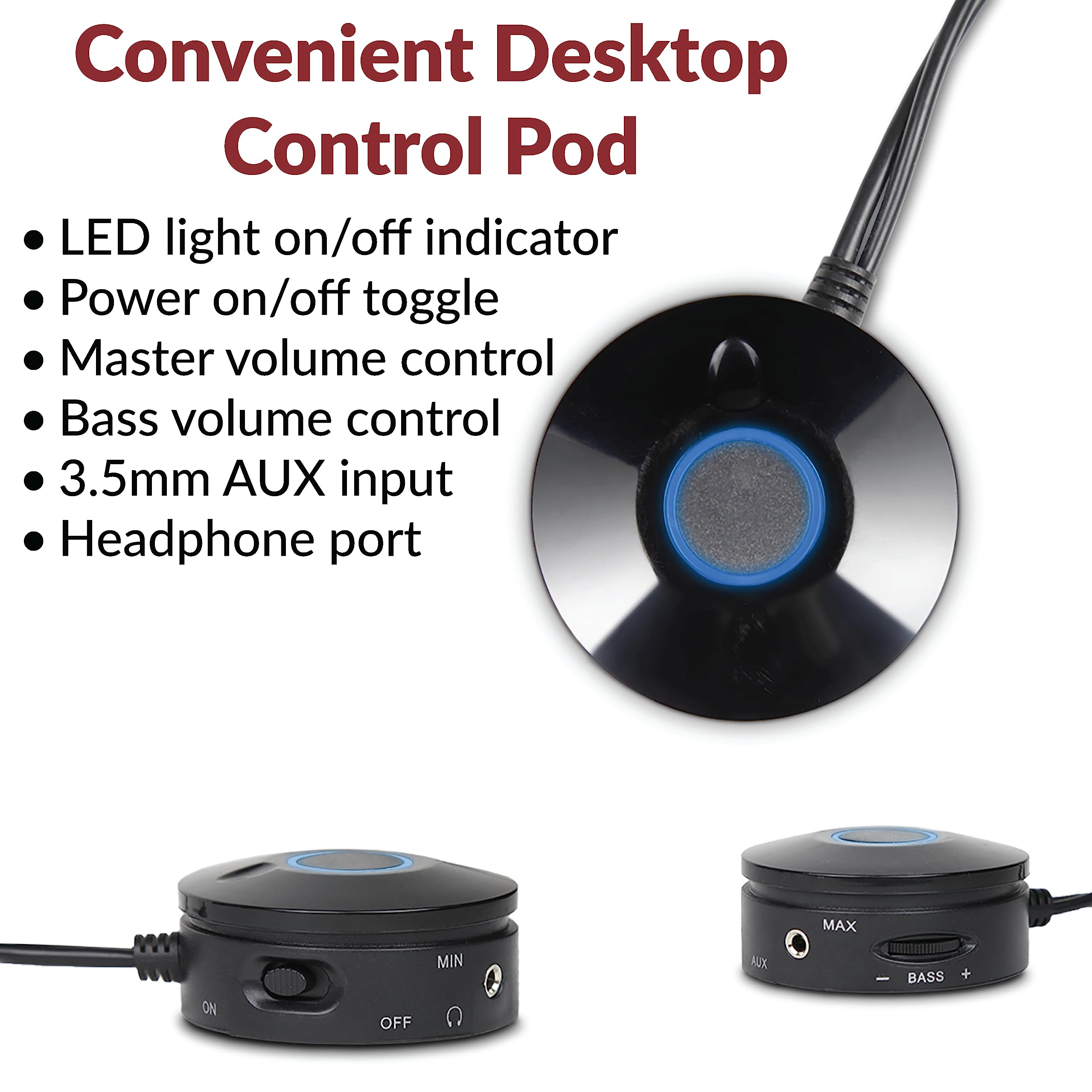 Cyber Acoustics CA-3610 2.1 Multimedia Speaker System with Subwoofer, Perfect Computer Speakers for PC or Mac, Great for Music, Movies, and Gaming