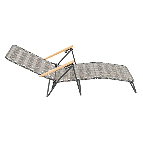 CAMP&GO 4-Position Folding Web Lawn Beach Lounger Chair, Multi