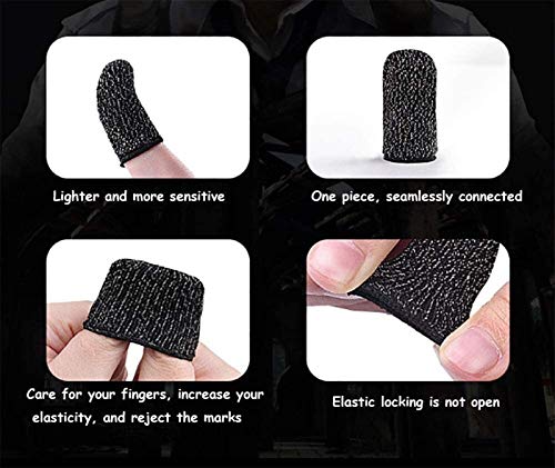 XJXJ 10pcs Anti-sweat Finger Set Game Finger Set Half Finger Set Touch Screen Game Anti-hand Sweat Ultra-thin Non-slip Gloves compression gloves for men (Color : Black gold wire)