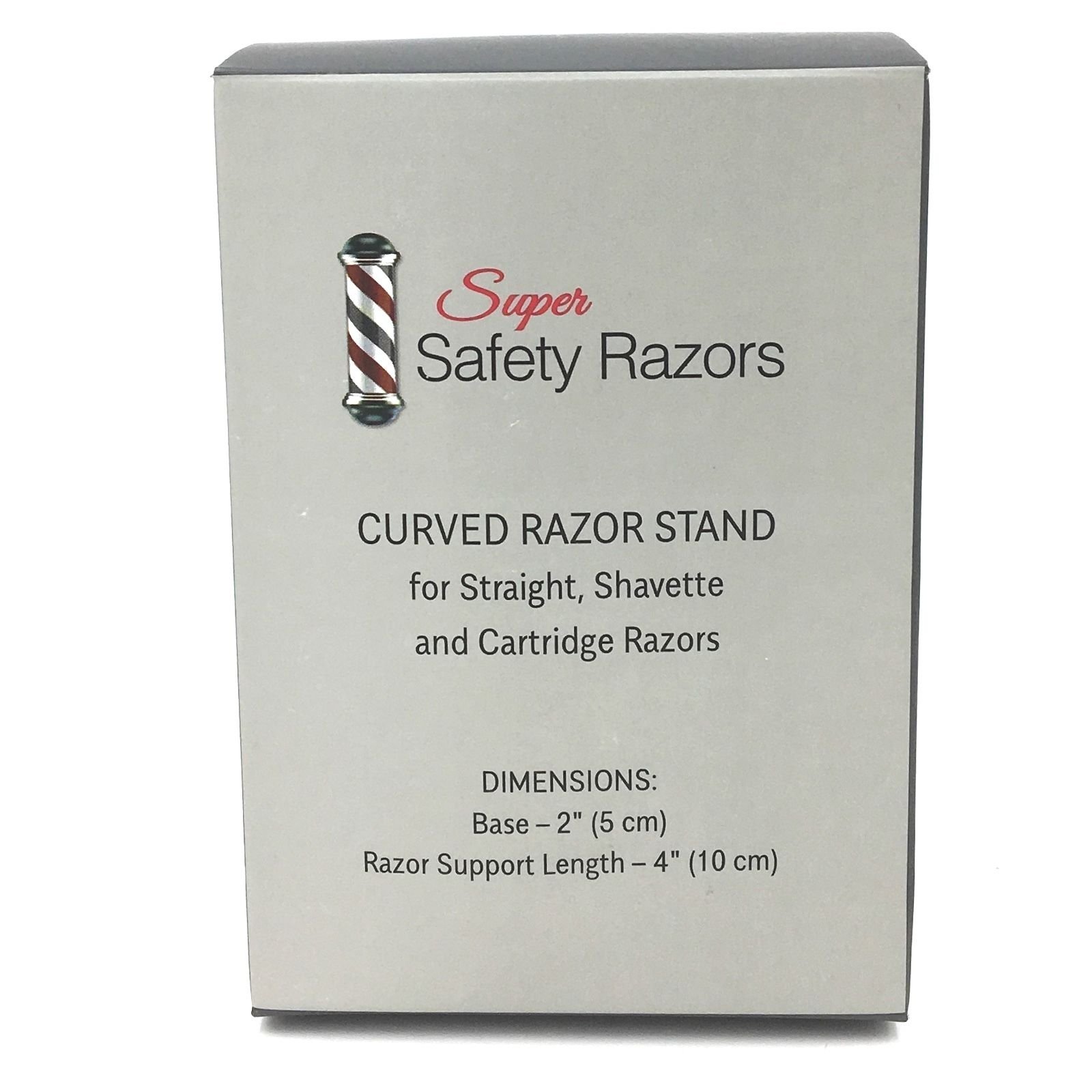 Curved Chrome Razor Stand for Straight, Shavette & Cartridge Razors - for All Razors with Handle Lengths of 100 mm or More