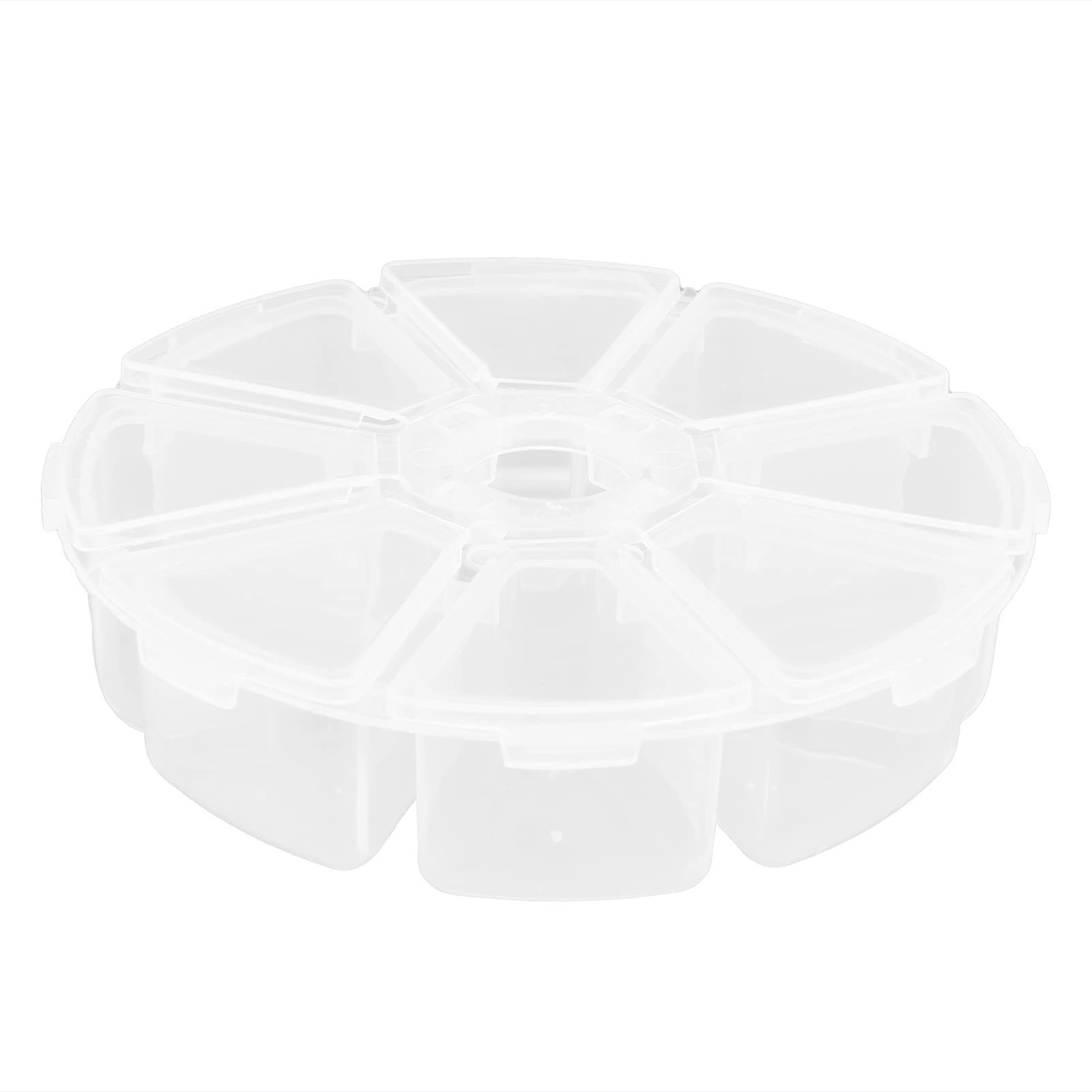 Agatige 8 Grids Storage Jewelry Box, Plastic Material Round Storage Containers Craft Storage for Hand‑Made Loose Beads