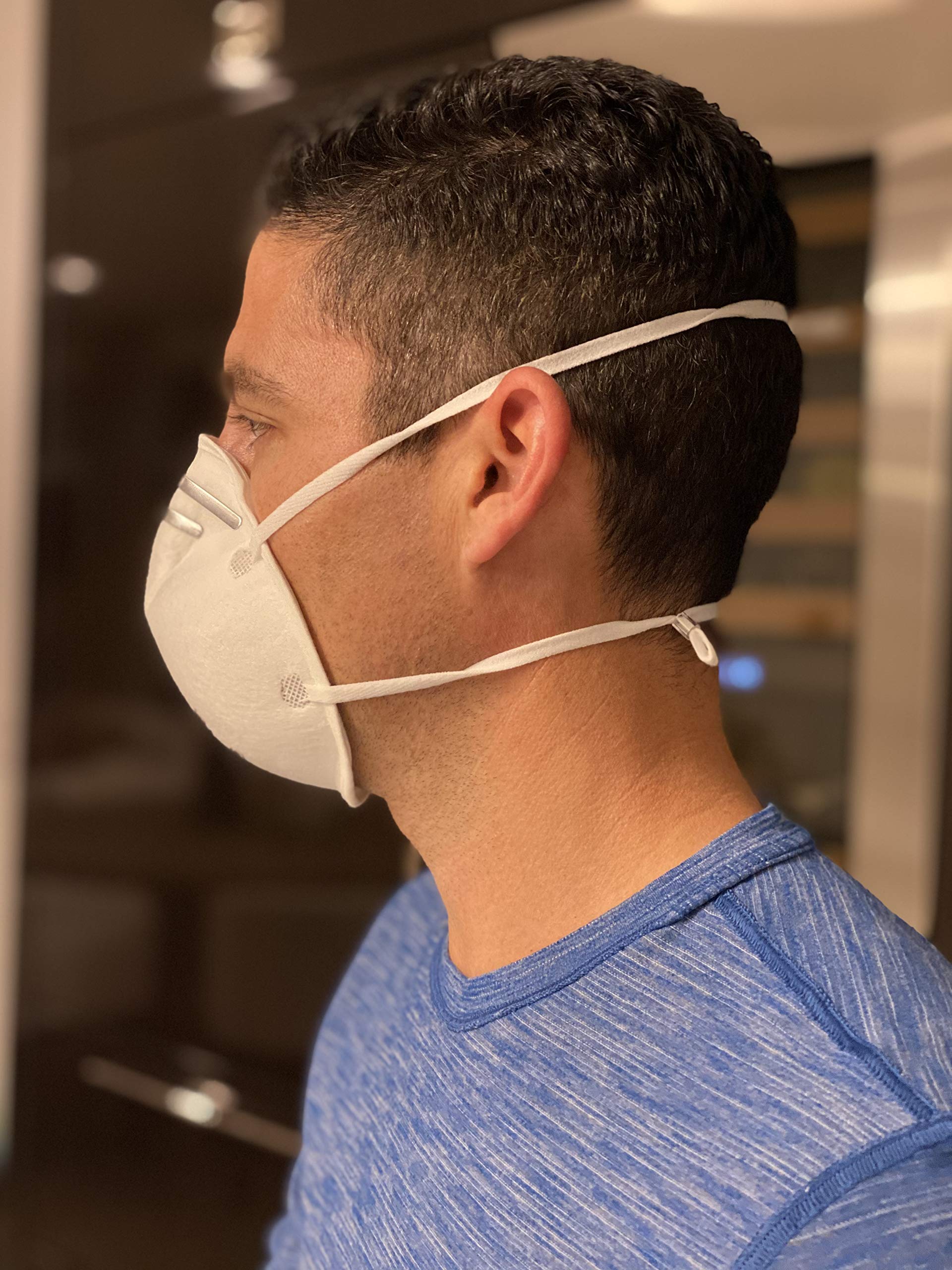 MAGID N95 Respirator Masks with Metal Nose Clips & Latex-Free Elastic Headband, Triple Layer Construction, Cup Style (Medium) - 10 Respirators (20180021N95)