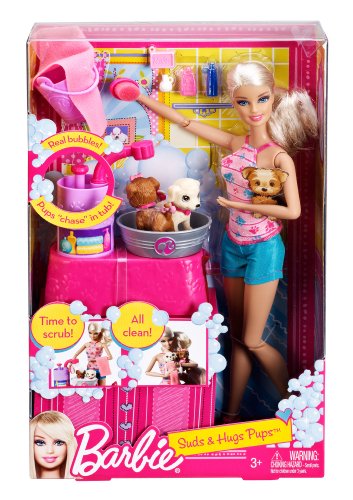 Barbie Suds and Hugs Pups Playset