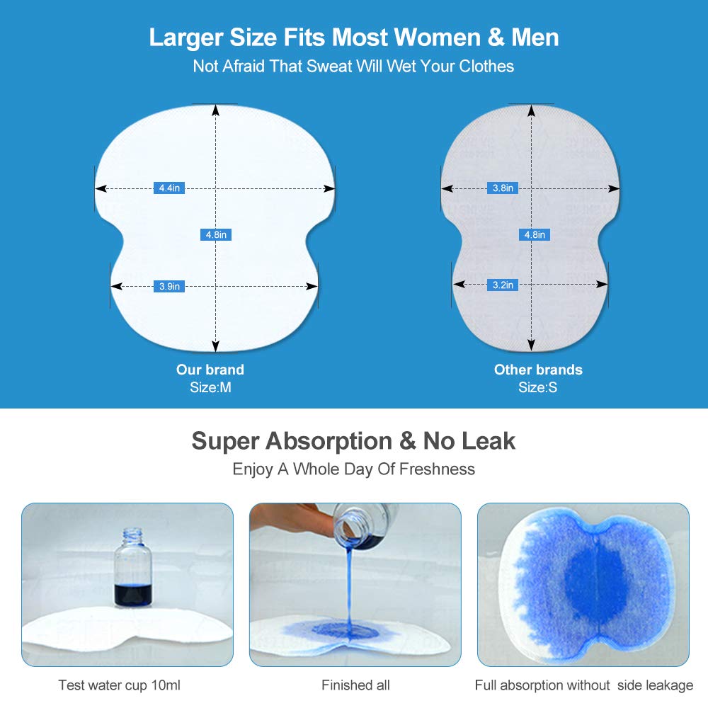Underarm Sweat Pads, Armpit Sweat Pads for Women and Men 【100 Packs】,Premium Sweat Shield Fight Hyperhidrosis,Disposable Underarm Pads for Sweating Women,Comfortable Unflavored, Non Visible