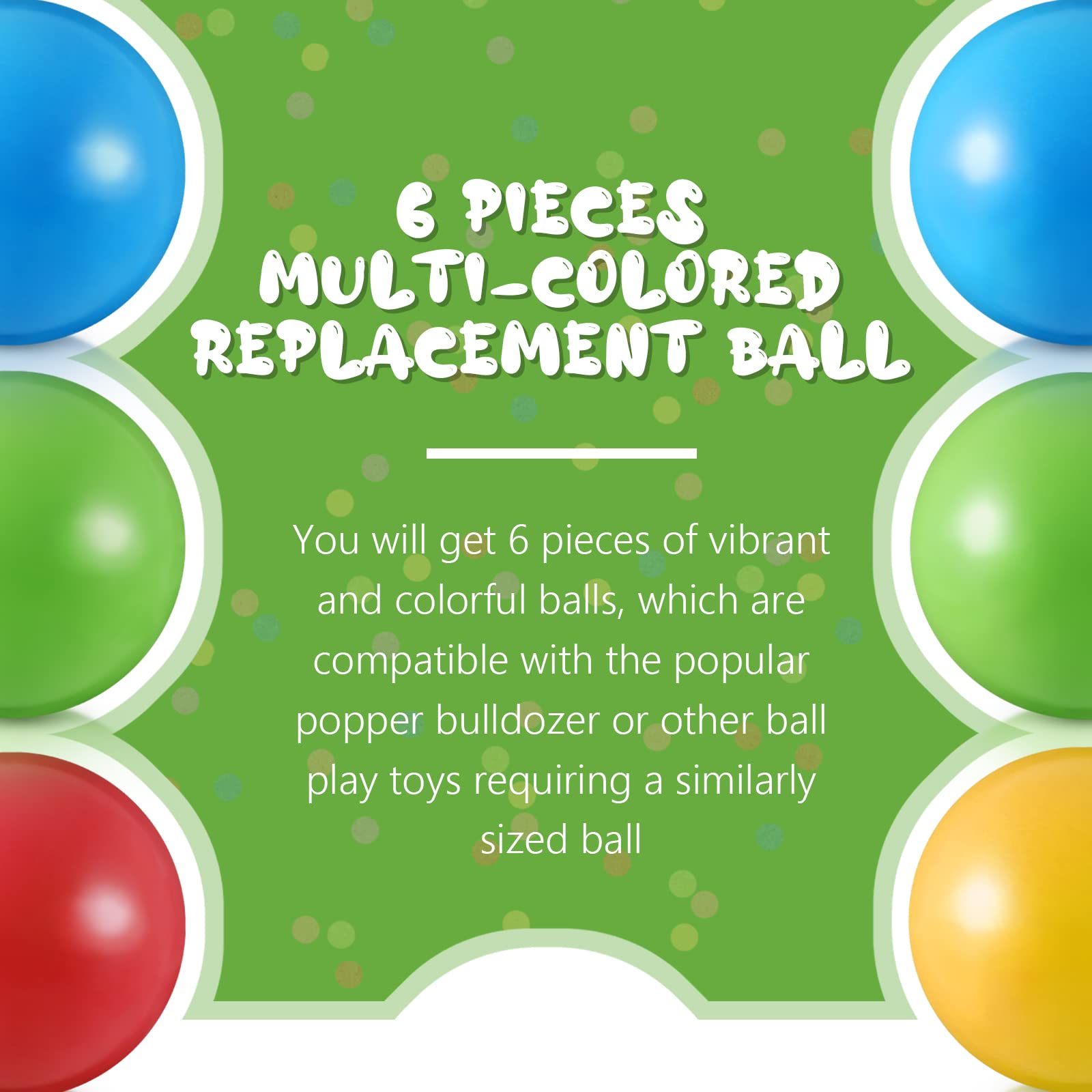 Civaner Multi Colored Replacement Bulldozer Toy Balls 1.75 Inch Plastic Crush Proof Soft Air Filled Ocean Balls for Toddlers