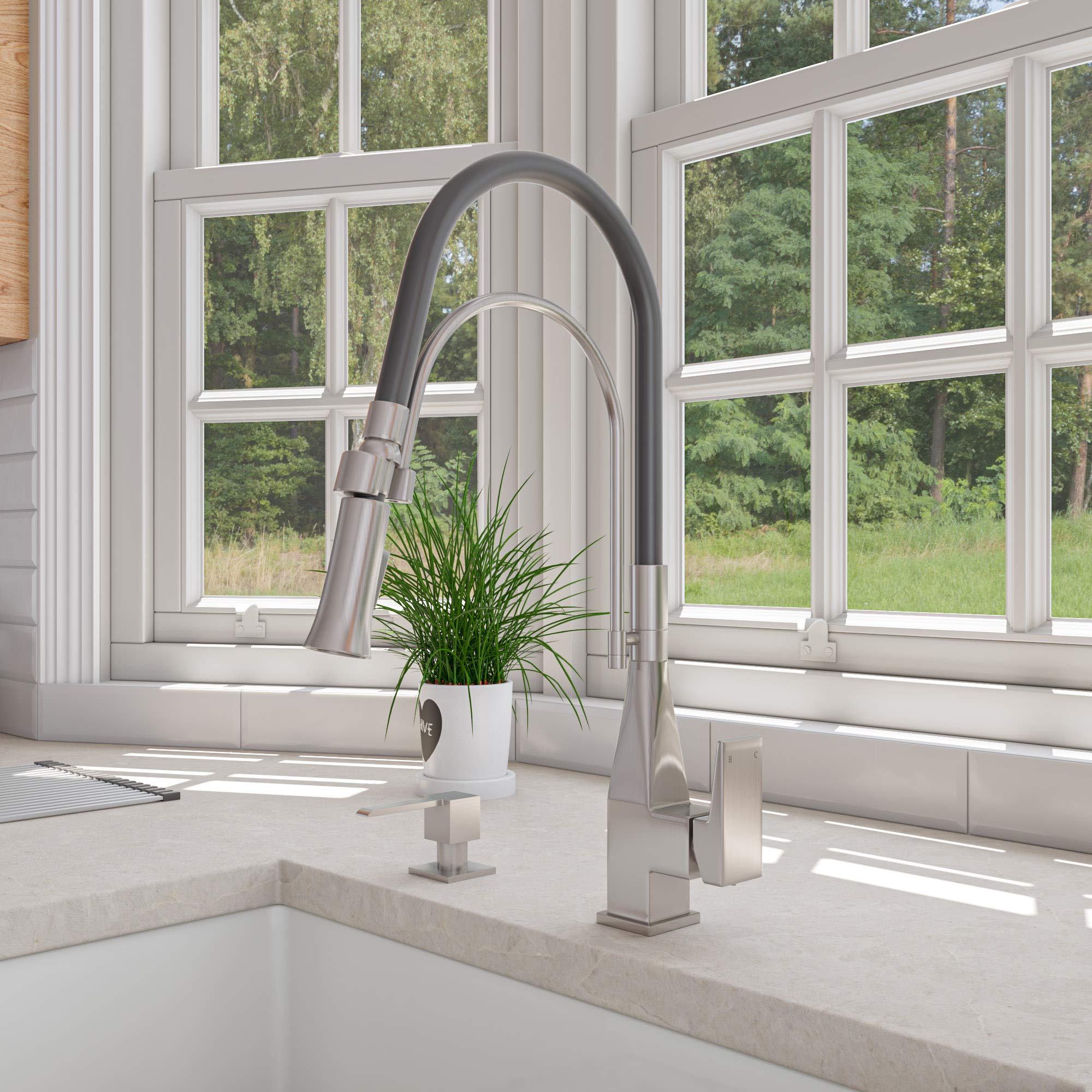 ALFI brand ABKF3023-BN Kitchen Faucet, 20.5"H, Brushed Nickel