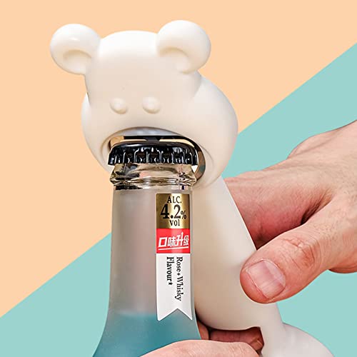 4 in 1 Multi Function Can Opener Bottle, Cute bear Opener for Elderly, Bar Tool Accessories for Jelly Jars, Wine, Beer and Othe(4pcs)